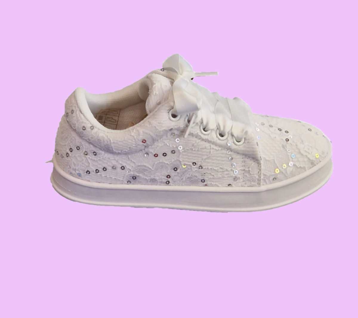 GIRLS COMMUNION TRAINERS - TRACEY - WHITE – Chicos & Chicas Shoes